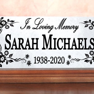 In Loving Memory Memorial Stone Plaque * SAME DAY Ship* for Shelf or ...