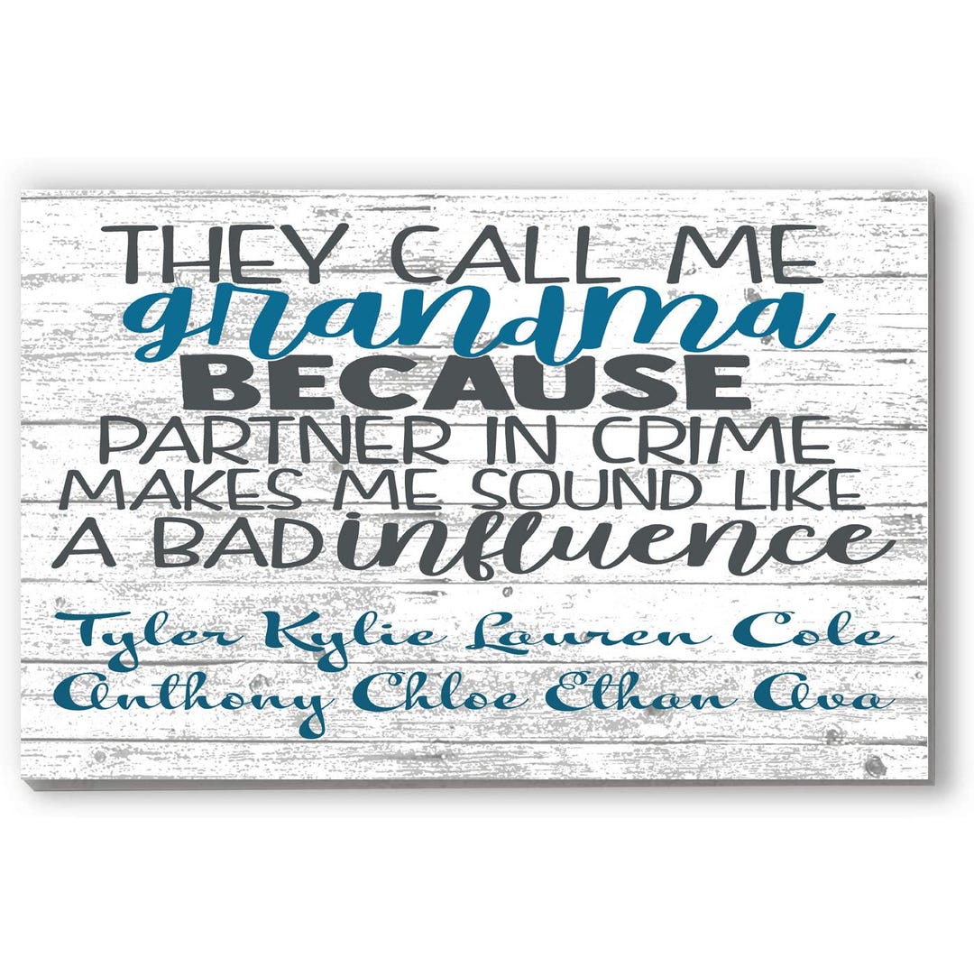Personalized Grandma Sign: Rustic Wood Decor With Grandchildren Names ...