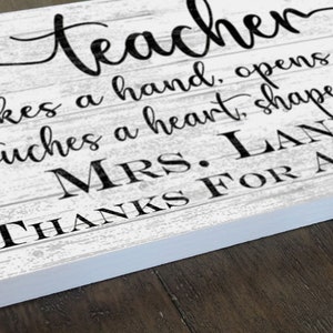 Personalized Teacher Gift A Teacher Shapes the Future Sign Custom for ...