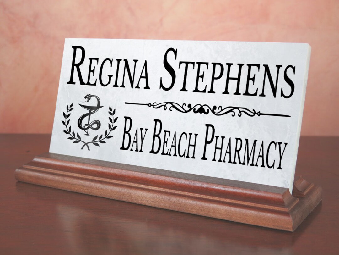 Pharmacy Desk Name Plate Gift Custom Personalized Office Nameplate for ...