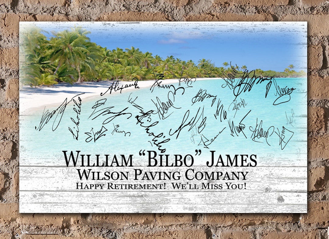Personalized Beach Retirement Gift Plaque: Signable Keepsake - Etsy
