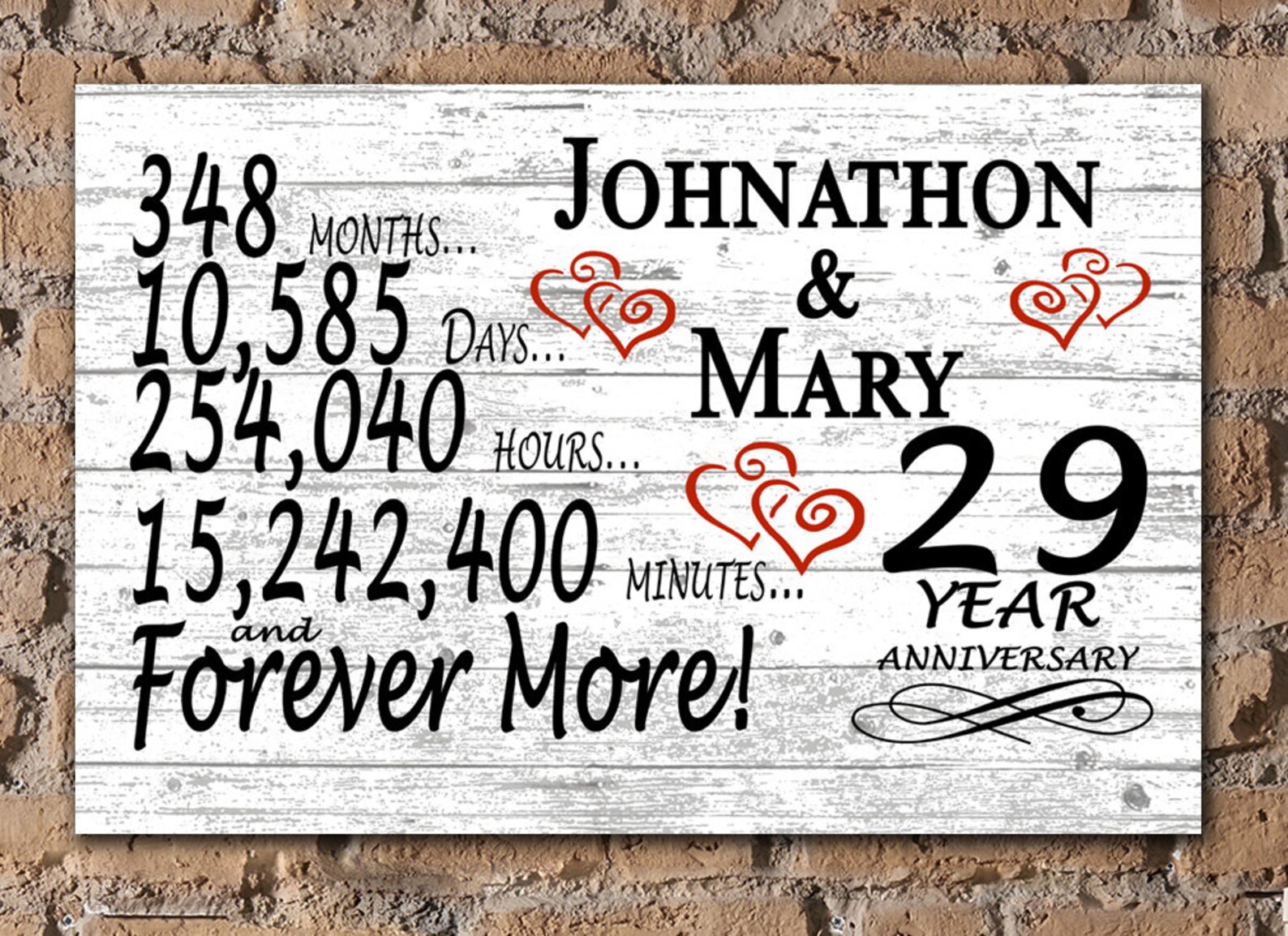 29 Year Anniversary Gift PERSONALIZED 29th Wedding Anniversary Etsy 29 Year Anniversary Gift PERSONALIZED 29th Wedding Anniversary Etsy