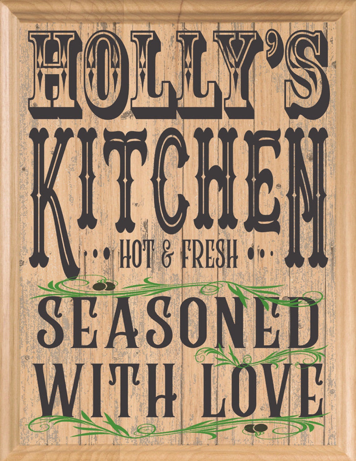 Personalized Kitchen Signs Custom Name Rustic Kitchen Wall | Etsy