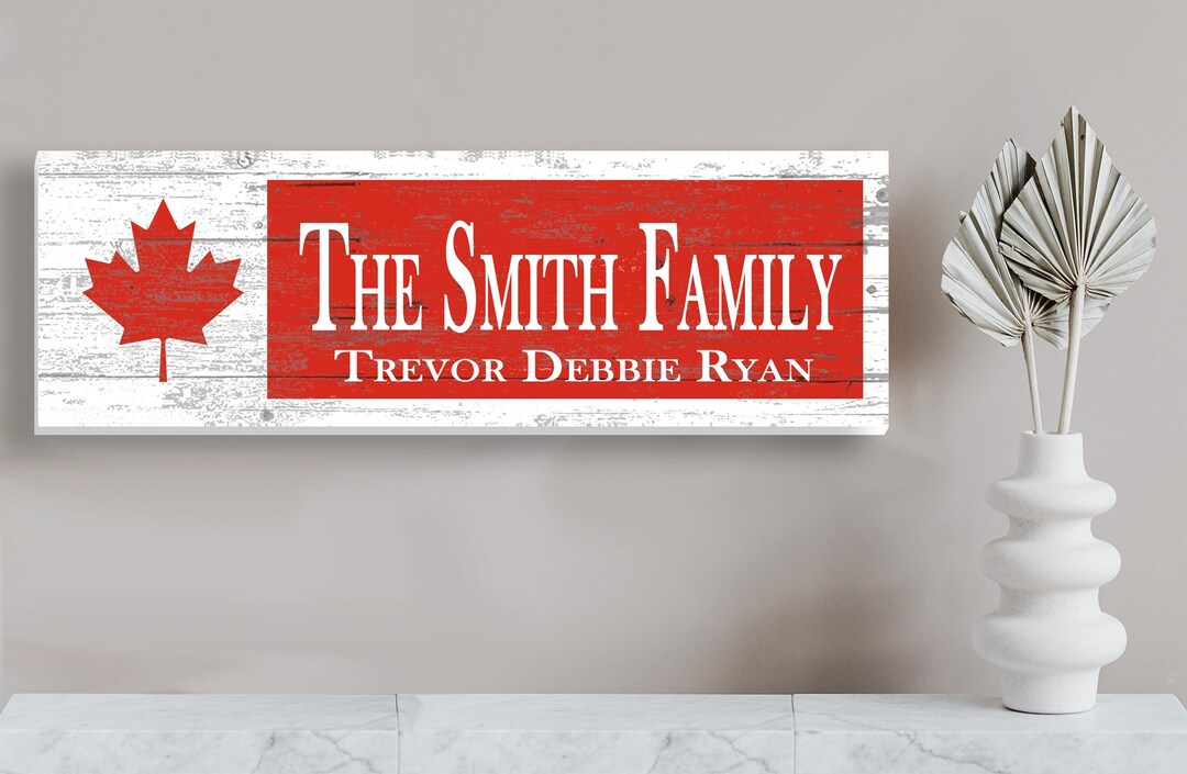 Custom Canadian Flag Sign Canada Theme Wedding Gift for Home, Kitchen ...