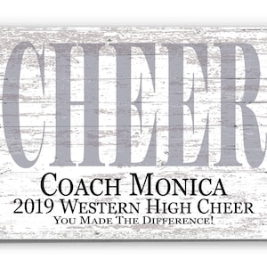 Personalized Cheerleading Coach Gift: Signable Solid Wood Team Plaque ...