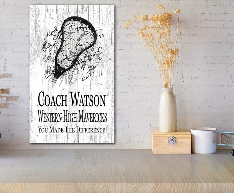 Personalized Lacrosse Coach Gift CUSTOM Signable Coach's Sign LAX Team ...
