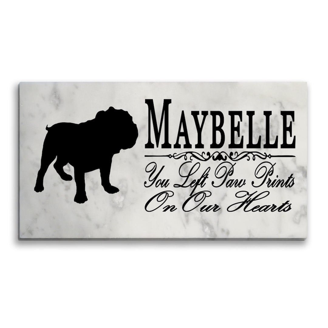 English Bulldog Memorial Stone Plaque PERSONALIZED Dog Garden Marker ...