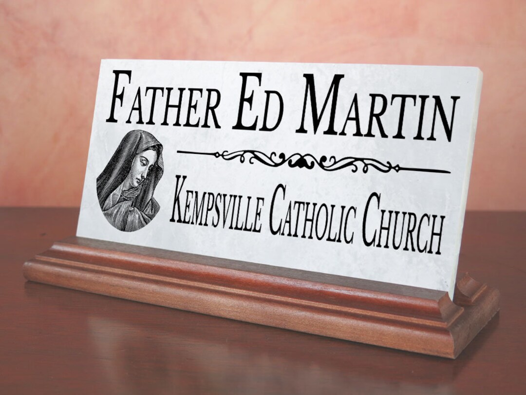 Pastor Catholic Desk Name Plate Gift Custom Personalized - Etsy