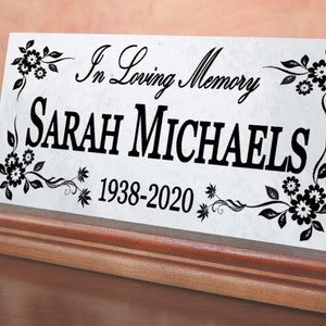 In Loving Memory Memorial Stone Plaque * SAME DAY Ship* for Shelf or ...