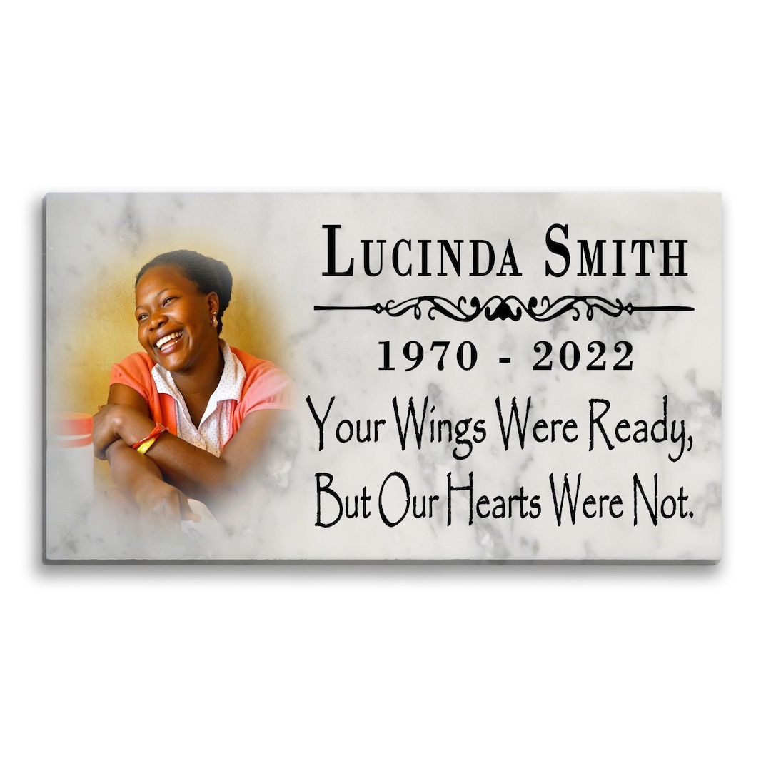Personalized Photo Marble Memorial Stone: Loved One Loss Gift (12" X 6 ...
