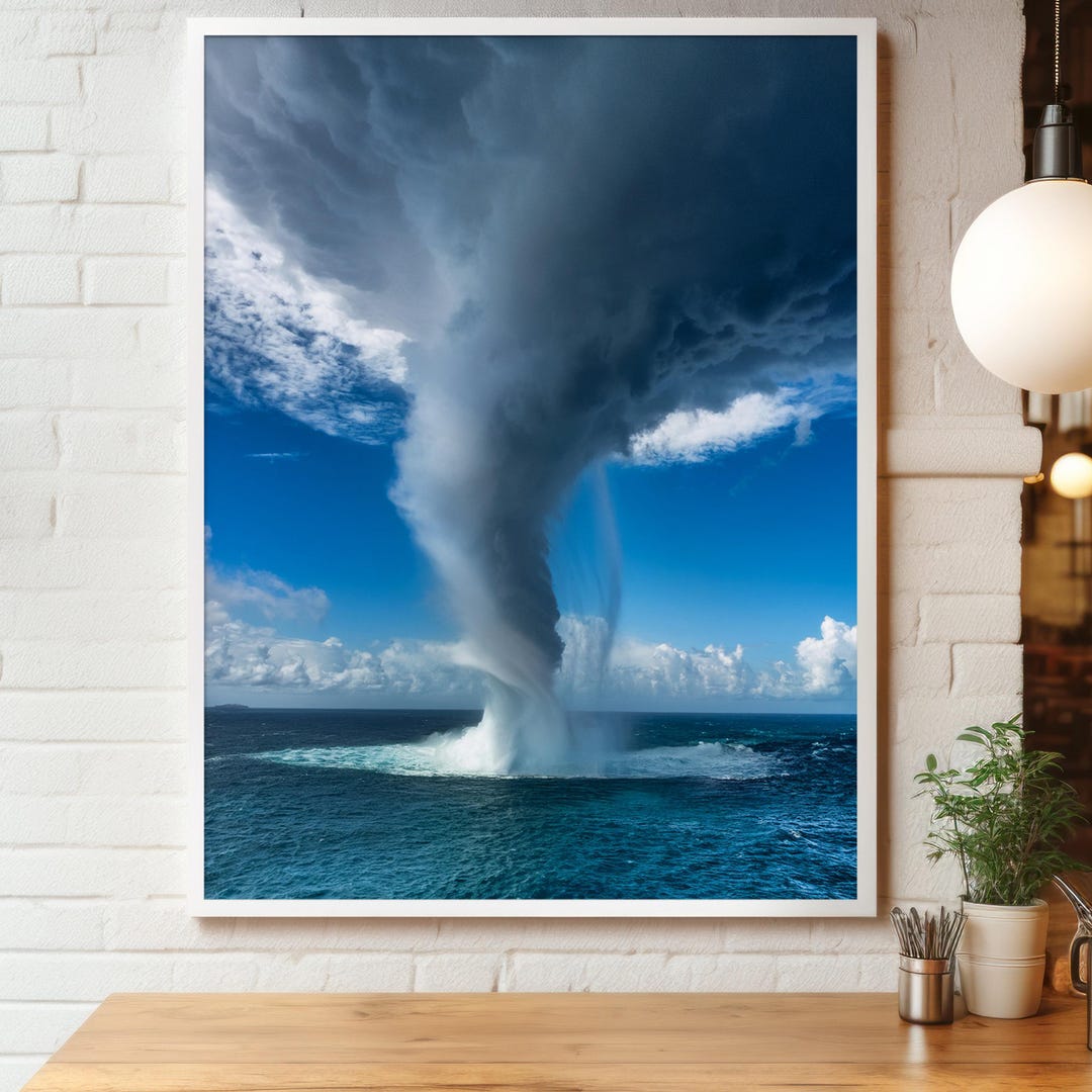 Waterspout Ocean Photo Bundle (3 Vertical) – Dramatic Sea Tornado ...
