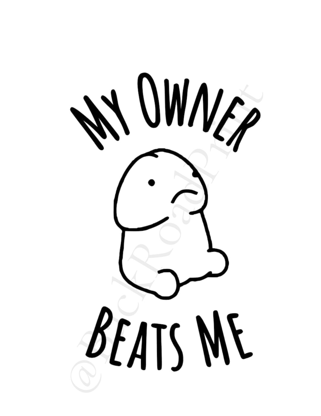 My Owner Beats Me Funny Vinyl Sticker - Etsy