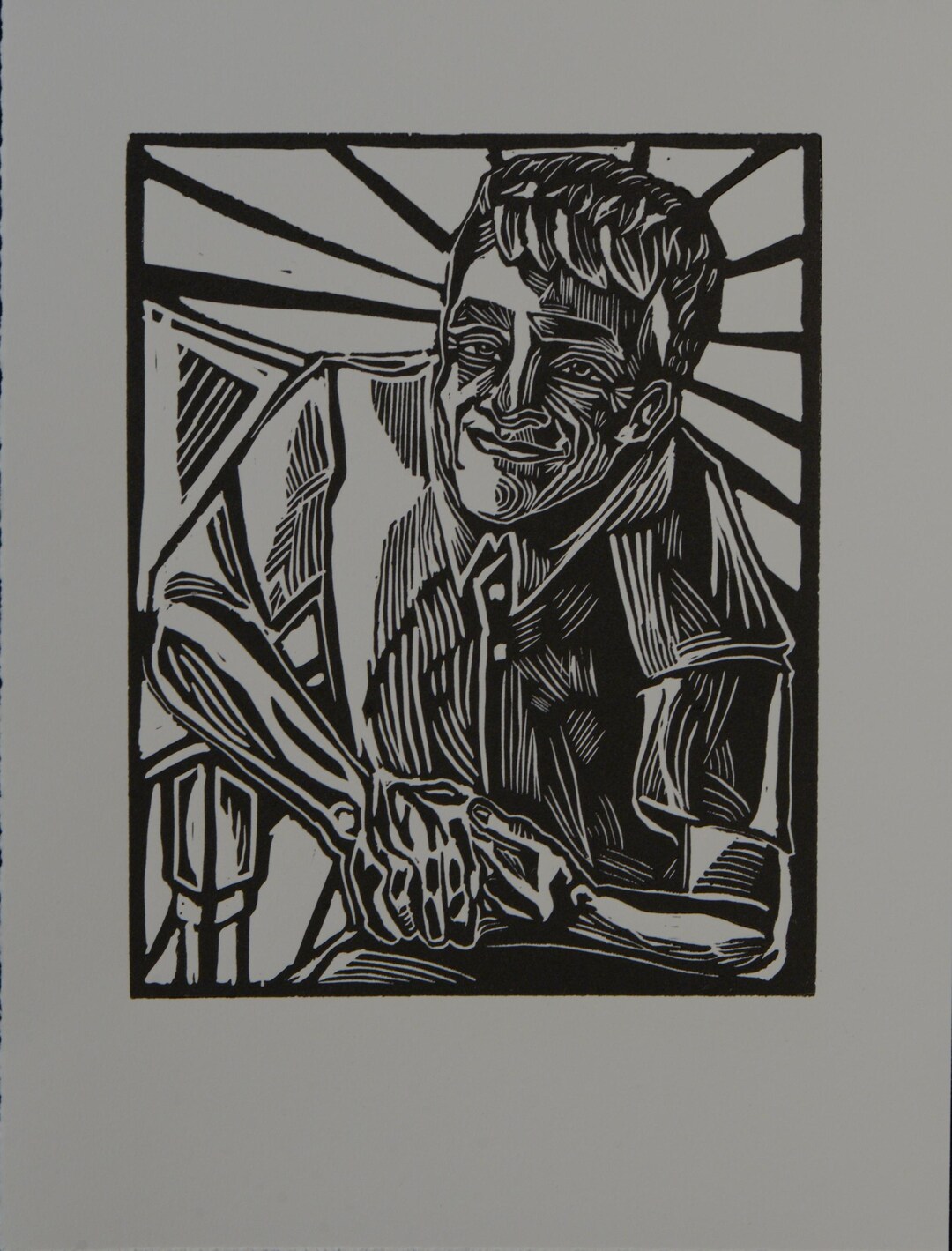Linocut, "uncle Ryan", 11 Inches X 15 Inches, Linoleum Block Print - Etsy