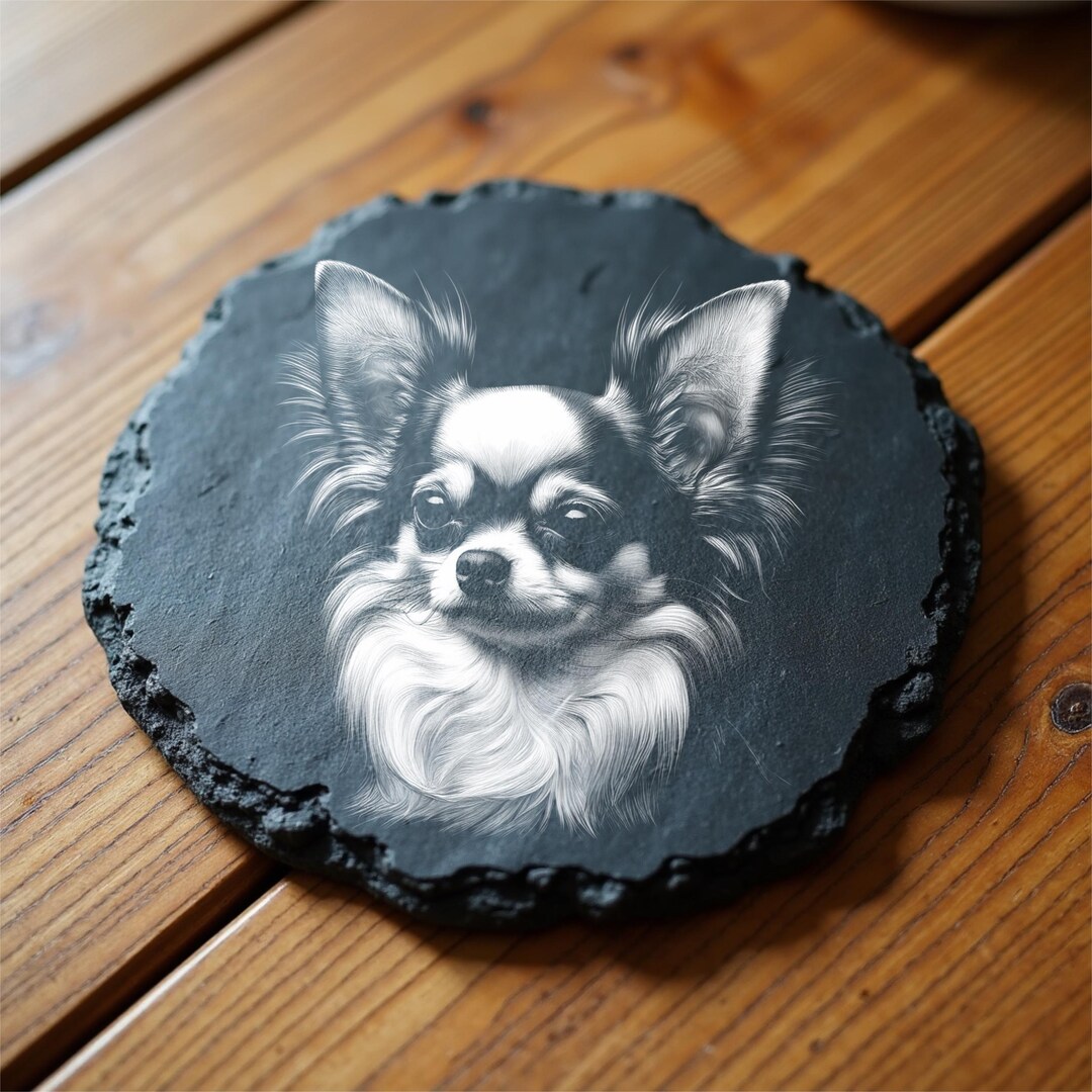 Long Haired Chihuahua Dog Portrait Set (4x) | Laser Engraving Files ...