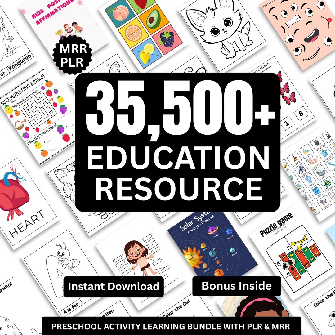 35,500+ Educational Kids Resources Bundle| Kids Learning Bundle| DFY ...