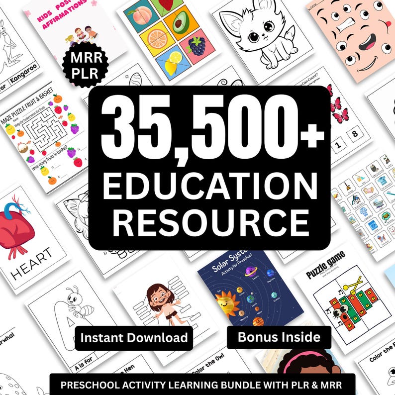 35,500+ Educational Kids Resources Bundle| Kids Learning Bundle| DFY ...