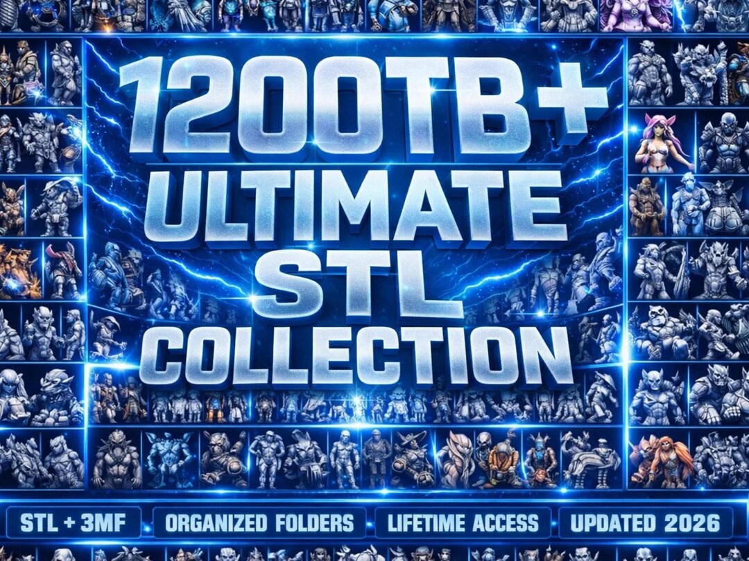 1,000,000+ STL Models 3D Print Collection | 1200 TB Library | Instant ...