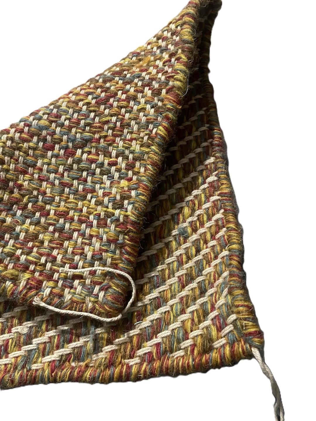 Multicolor Textured Dari Handmade Rug – Traditional Handwoven Flatweave ...