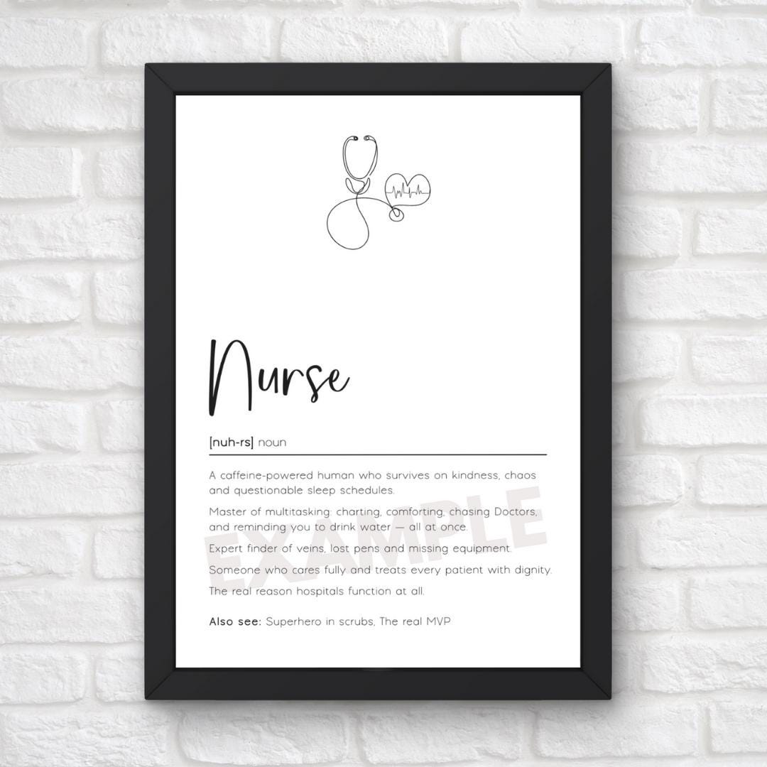 Nurse Definition Print | Dictionary-style Word Art - Etsy