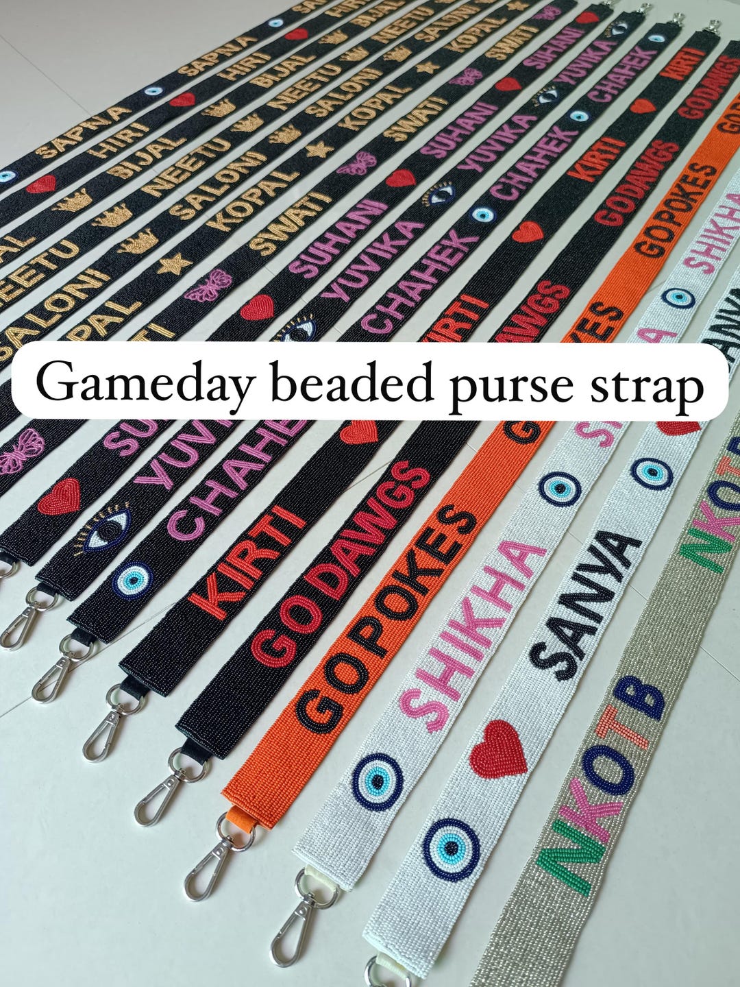 Custom Beaded Gameday Purse Strap | Stadium Approved Clear Bag ...