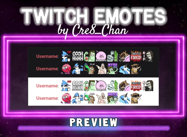 Regular Show Emote; Bundle of 15 (compatible for Twitch, Discord ...