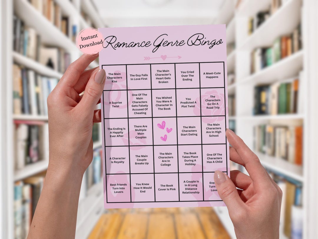 Romance Book Lover Bingo, Book Club Game for Readers, Printable Reading ...