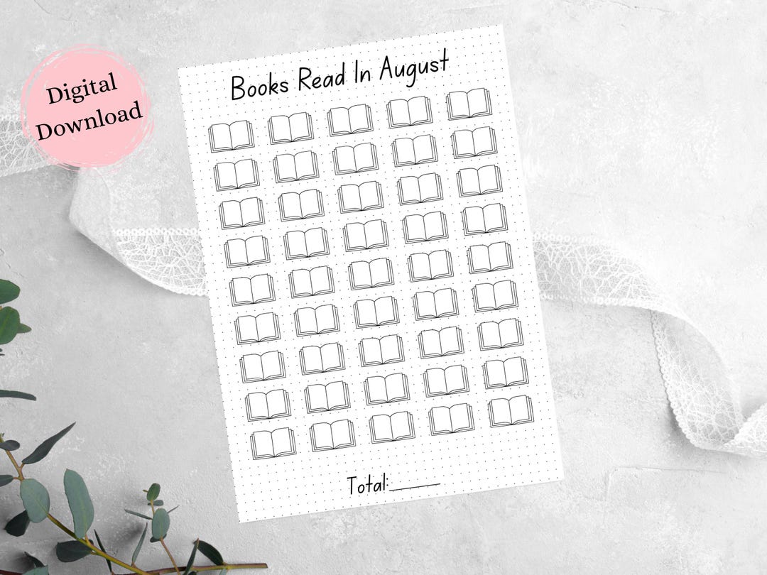 Printable August Book Tracker: Reading Journal (digital Download) - Etsy