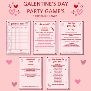 Galentines Day Party Bundle, Girls Night Printable Games, Digital ...
