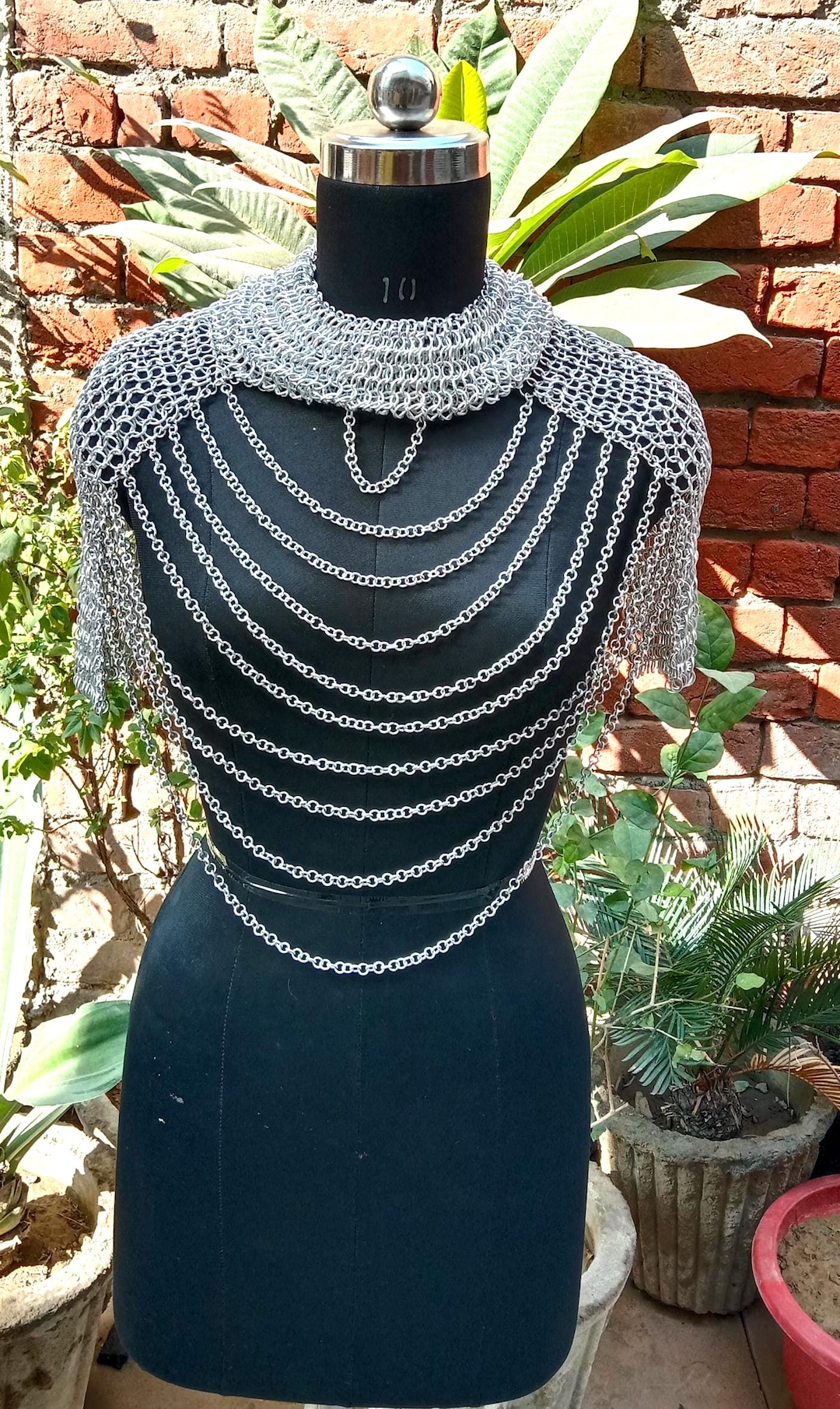 Handmade Medieval Chainmail Shoulder Necklace | Steel Chain Gorget ...