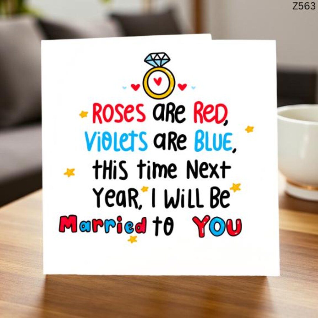 Roses Are Red Proposal Card, Engagement Marriage Wishes, Romantic Love ...
