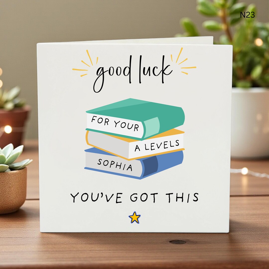 Good Luck A Levels Card – Personalized Graduation Gift – Motivational ...