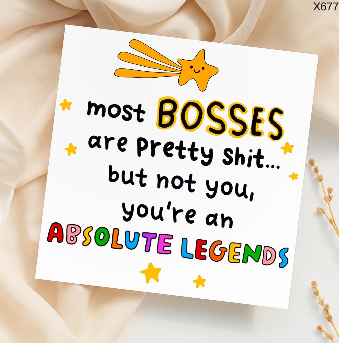 Funny Boss Thank You Card - Absolute Legend - Etsy
