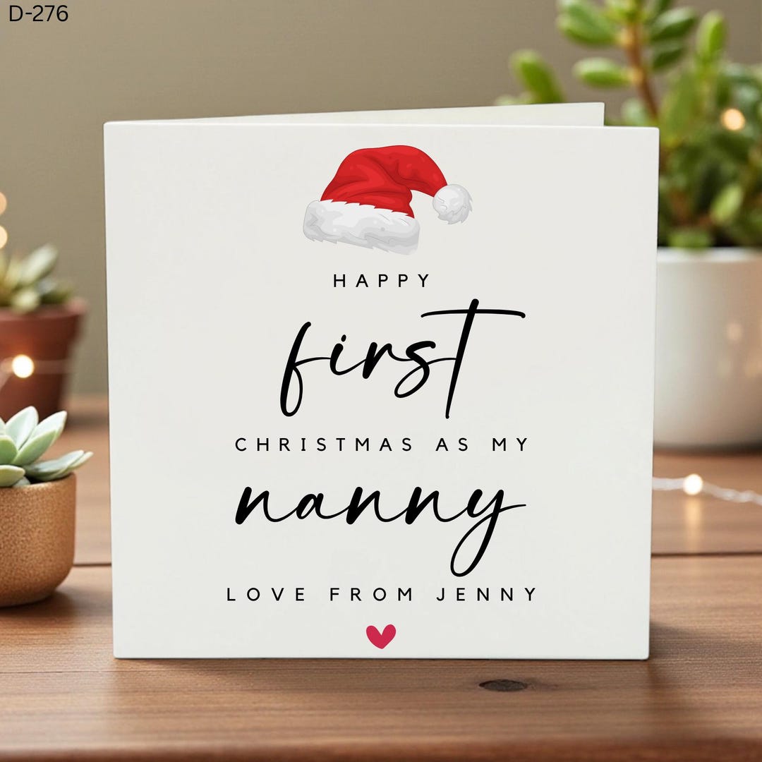 Happy First Christmas as My Nanny Card - Personalized With Love From ...