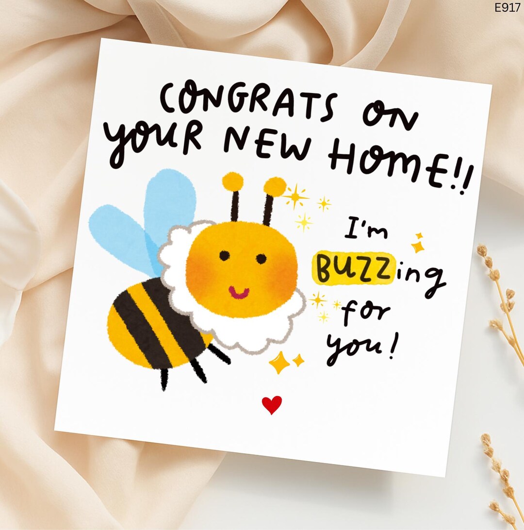 Personalised New Home Card - I Am Buzzing for You - Congratulations on ...