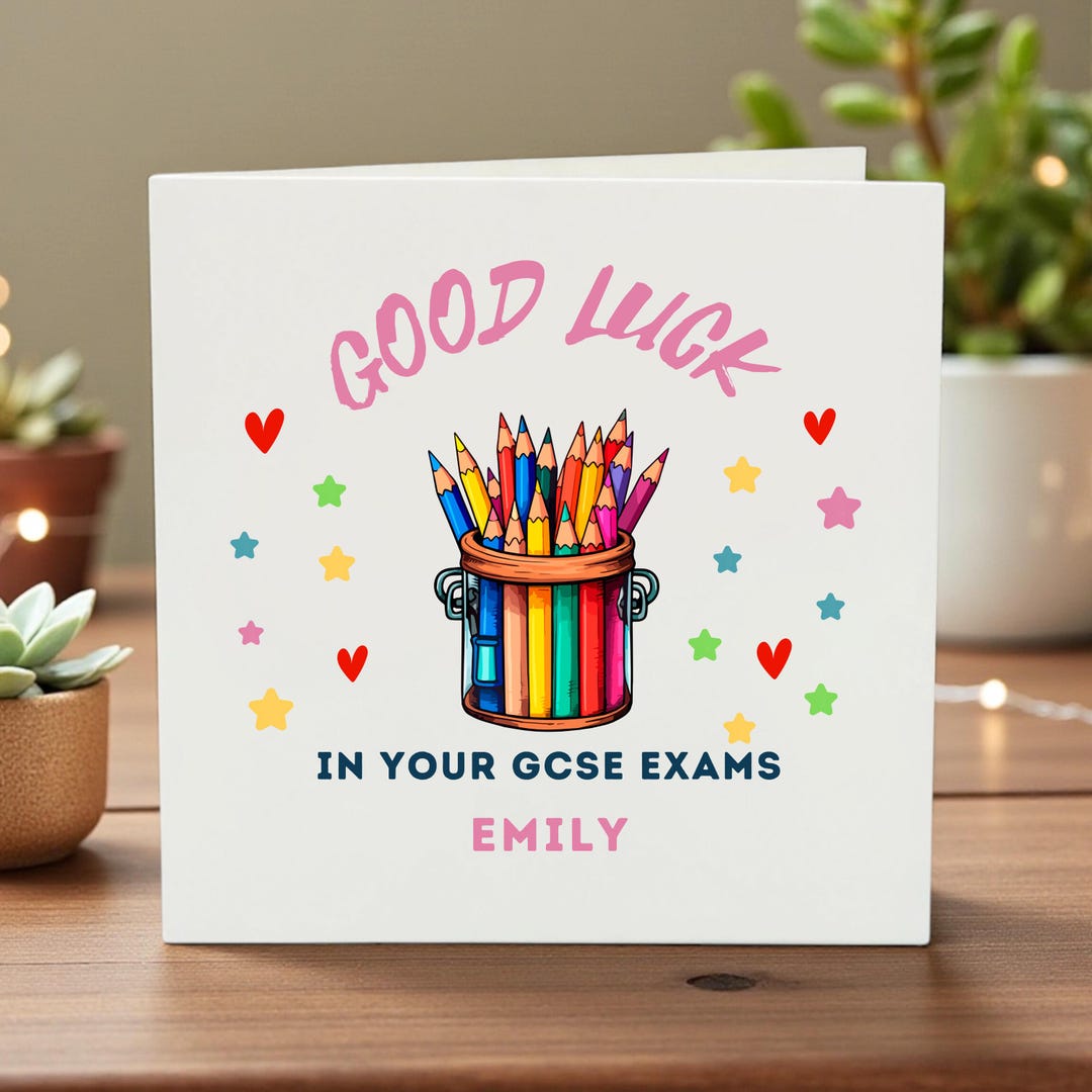 Good Luck GCSE Exams Card, Personalised Exam Card for Student ...