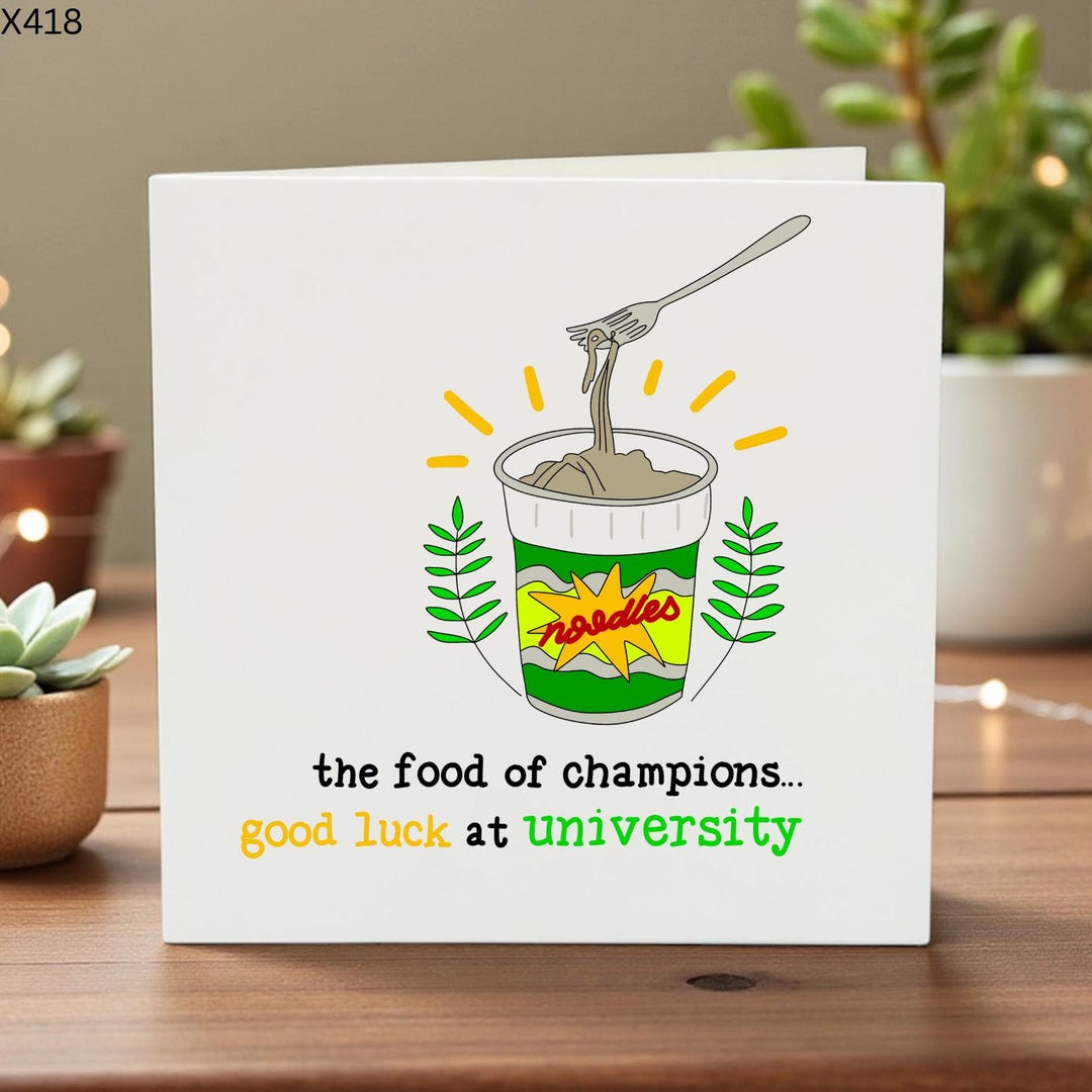 Funny Good Luck at University Card, Ramen Noodles Student Card ...