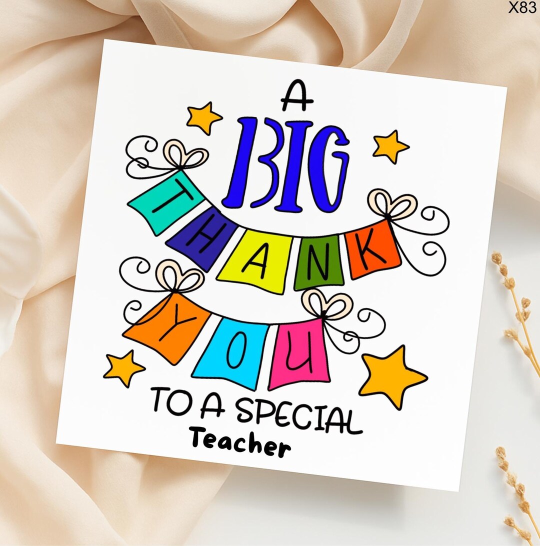 A Big Thank You to A Special Teacher ,funny Thank You Card,teacher ...