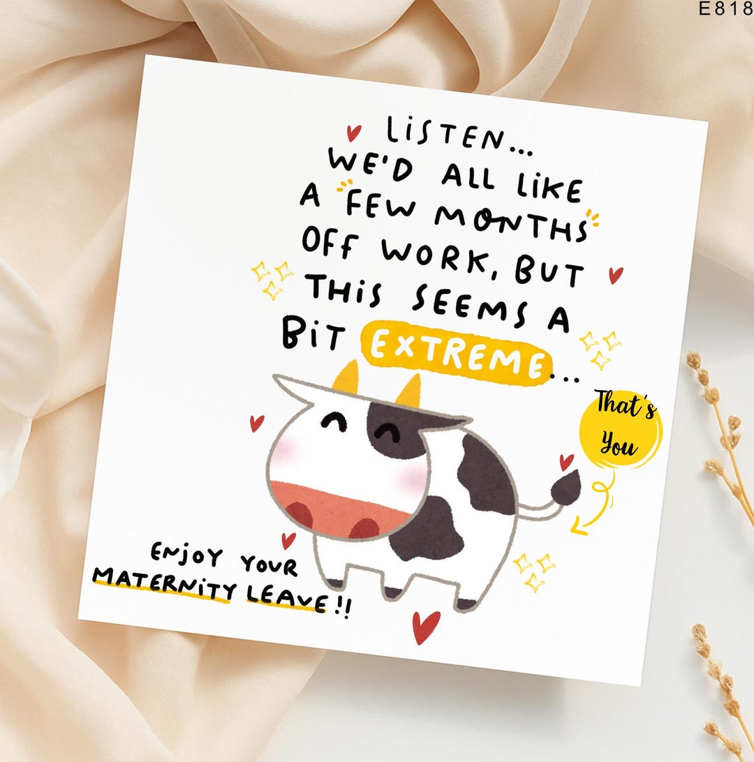 Funny Maternity Leave Card-few Months off Work, Pregnancy Congrats Card ...