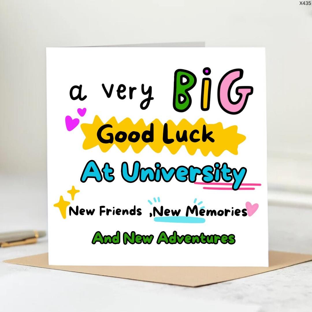 A Very BIG Good Luck at University Card-new Chapter Card ...