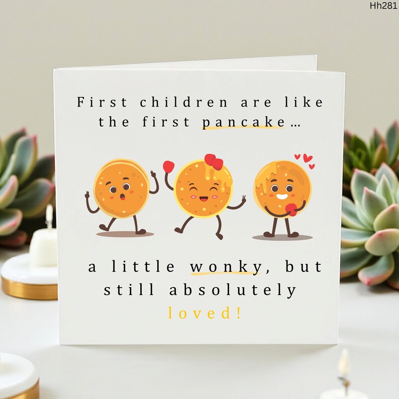 First Child Birthday Card, Funny First Born Card, Cute Pancake Card ...
