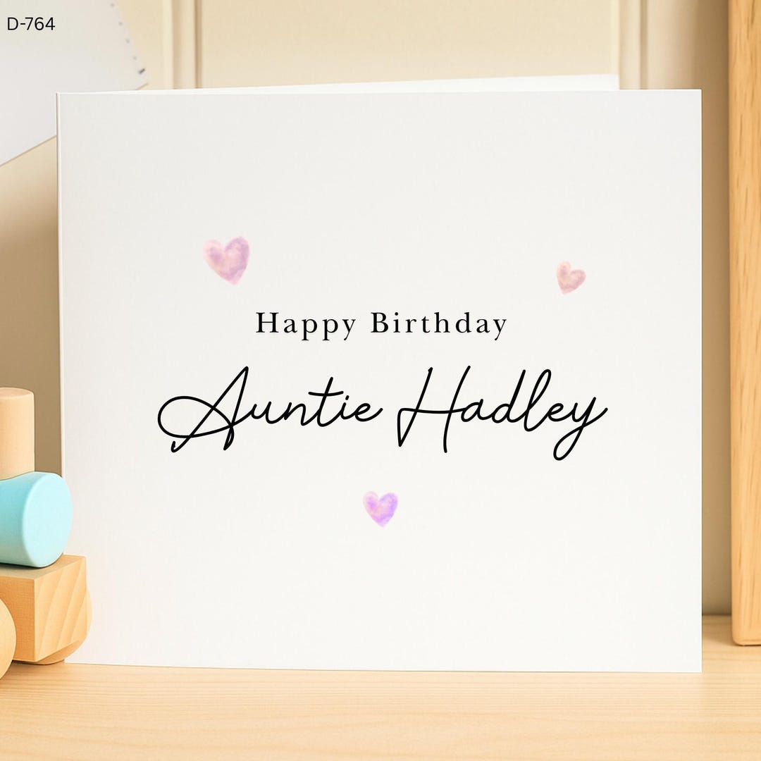Personalised Auntie Birthday Card – Custom Name Happy Birthday Card for ...