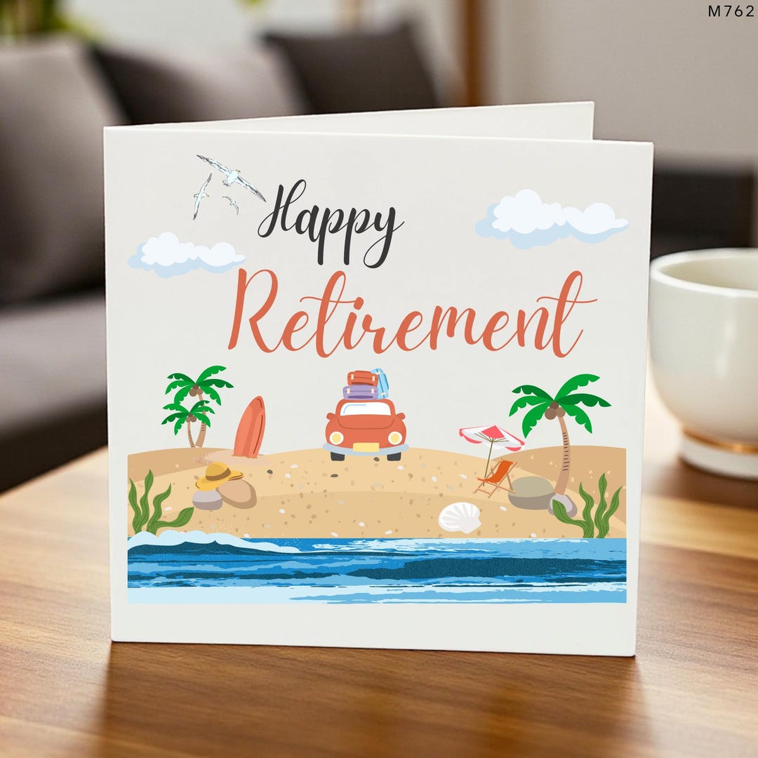 Happy Retirement Card, Beach Retirement Greeting Card, Funny Retirement ...