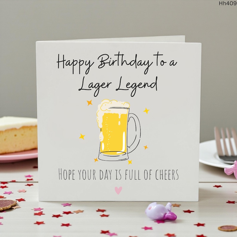 Funny Beer Birthday Card for Him Lager Legend Card Pint Beer Lover ...