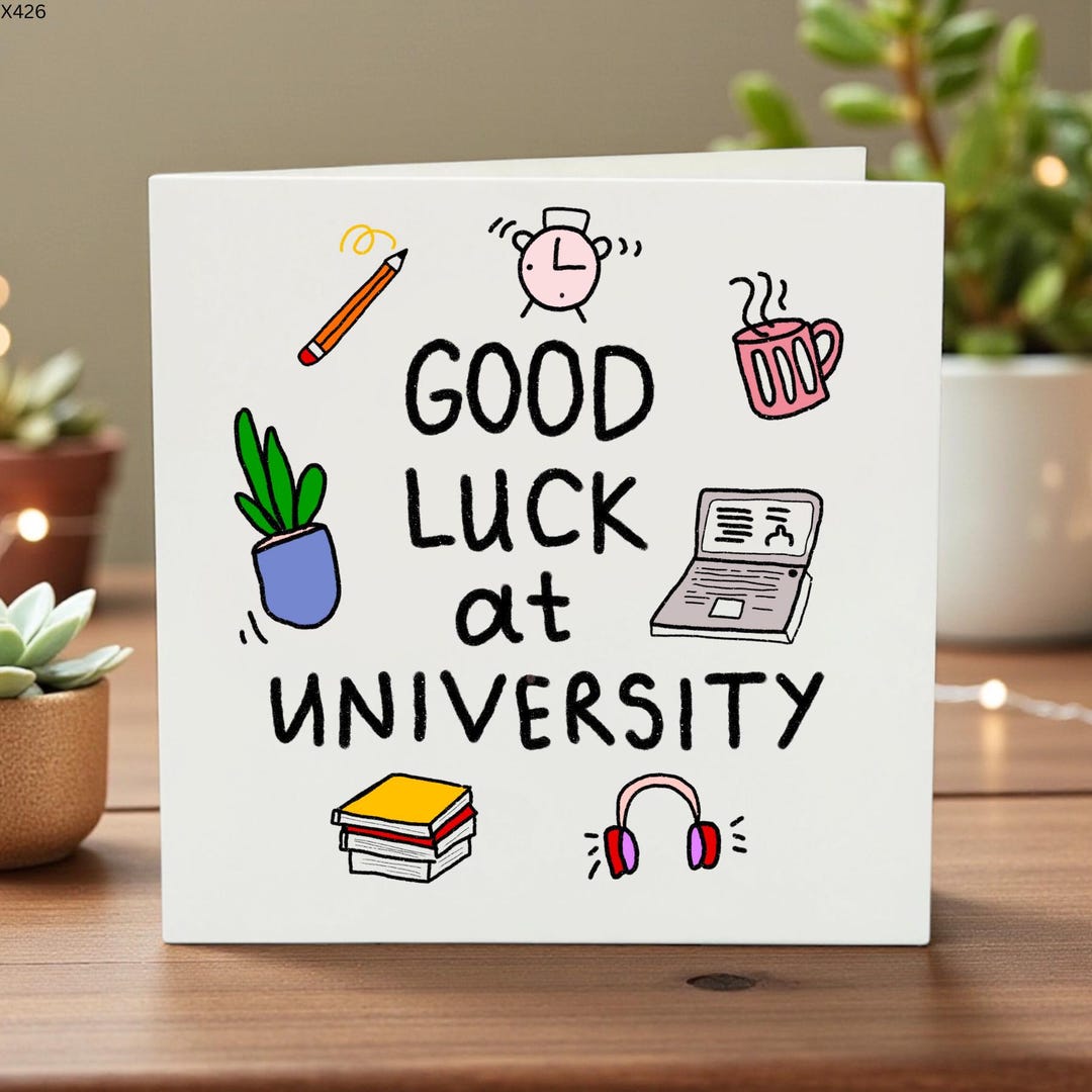 Good Luck at University Card, Cute Uni Card for Students, Going to Uni ...