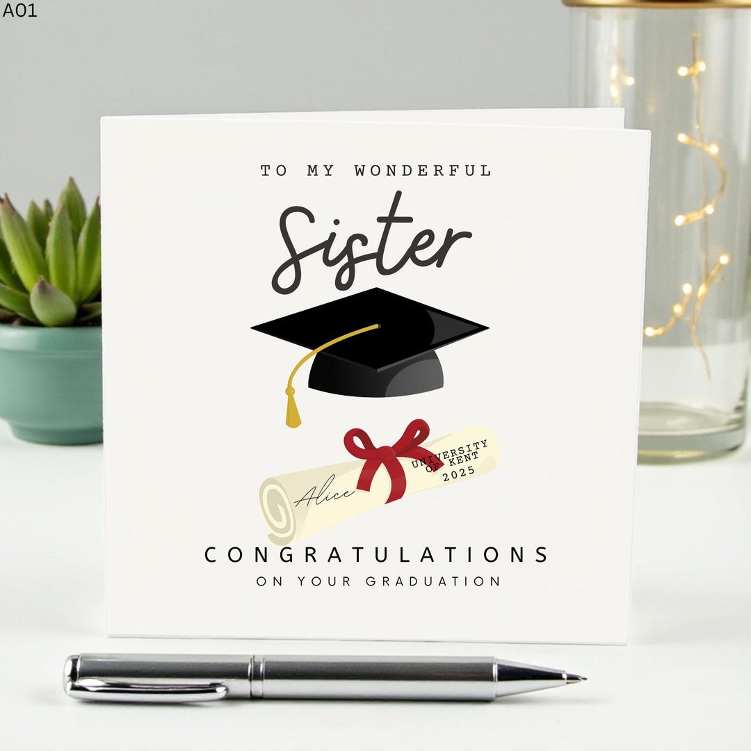 Personalised Graduation Card for Sister | to My Wonderful Sister ...