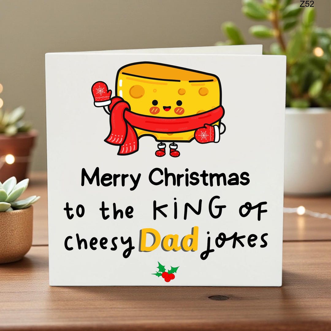 Funny Dad Christmas Card – King of Cheesy Dad Jokes, Personalized Xmas ...