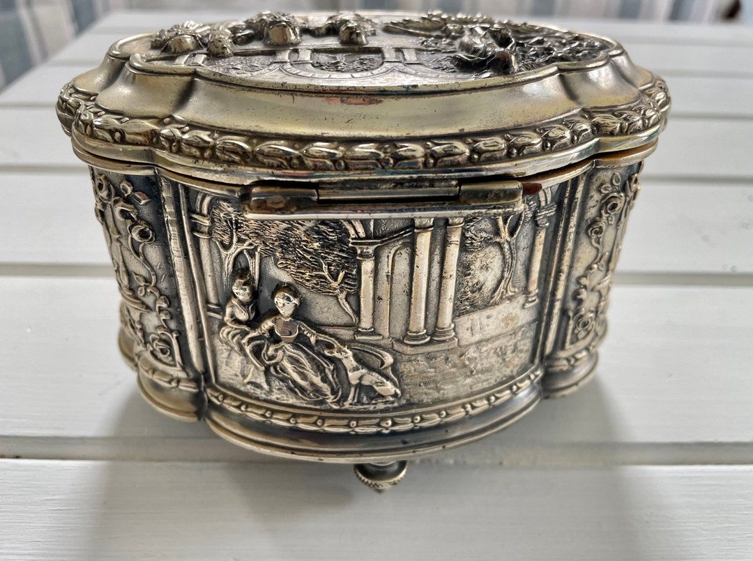 Antique Jennings Brothers Silver Ornate Trinket/funeral Box - Etsy
