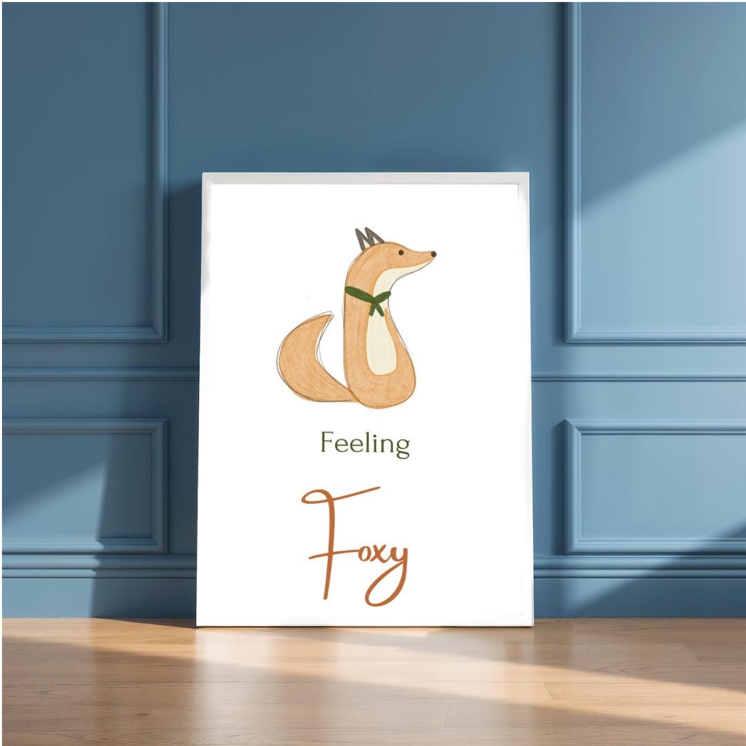 Feeling Foxy Digital Print - Printable Fox Digital Art - Feeling Foxy ...