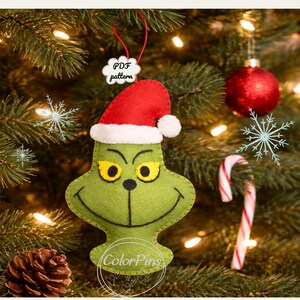 Felt DIY Felt Grinch Ornament PDF Pattern. Create a Cute,simple Felt ...