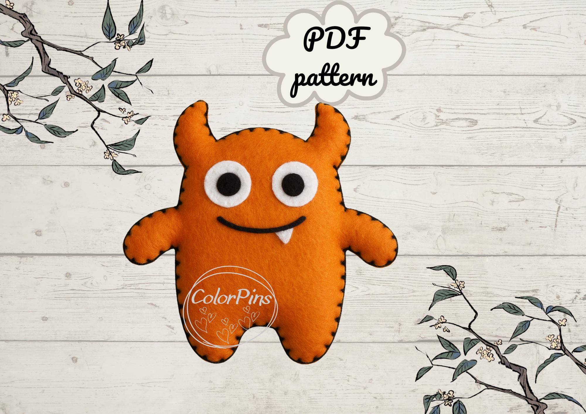 Felt Monster Easy. PDF Pattern . Create a Cute, Simple Felt Toy Using ...